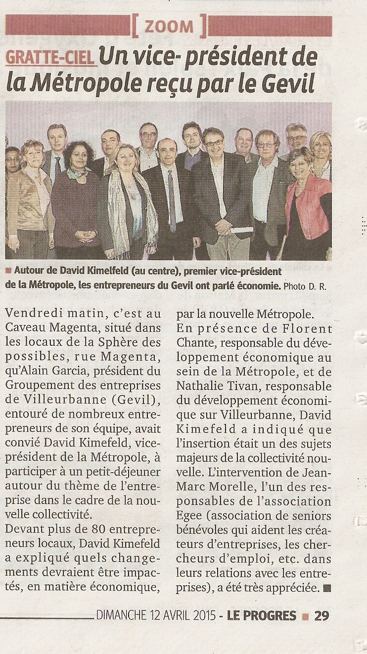 Un vice- président de la Métropole reçu par le Gevil | Réseaux Affaires